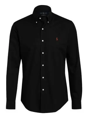 Polo Ralph Lauren Logo Embroidered Buttoned Shirt - Black