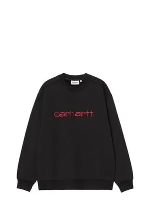 Carhartt Work In Progress Crew Neck Sweatshirt With Embroidered Logo - Black