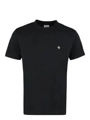MARCELO BURLON COUNTY OF MILAN Embroidered Logo Organic Cotton T-shirt - Black