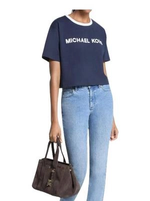 Michael Kors Michael Kors Logo Embroidered T-Shirt Navy