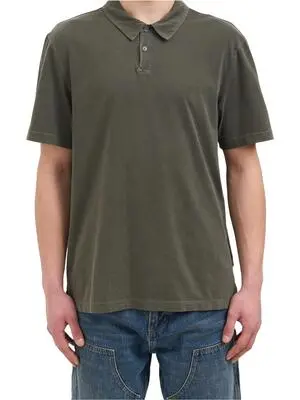 JAMES PERSE Button-down Short-sleeved Polo Shirt - Black