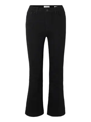 FRAME Frame Reboot Crop Stretch High-Rise Bootcut Jeans Black