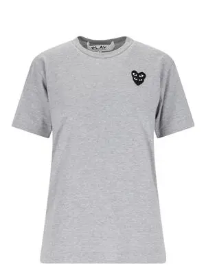 Play Comme Des Garcon Comme Des Garçons Play Logo Patch Crewneck T-shirt - Gray