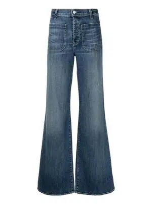 NILI LOTAN Mid-rise Wide-leg Jeans - Blue