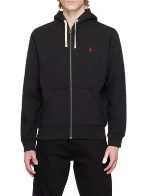 Polo Ralph Lauren Zip-up Hooded Jacket With Embroidered Logo - Black