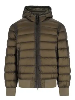C.P. COMPANY Quilted Hooded Jacket - Brown