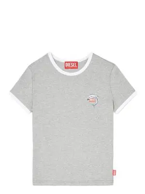 DIESEL® Uncuties" Dolphin Graphic Ringer T-shirt - Grey