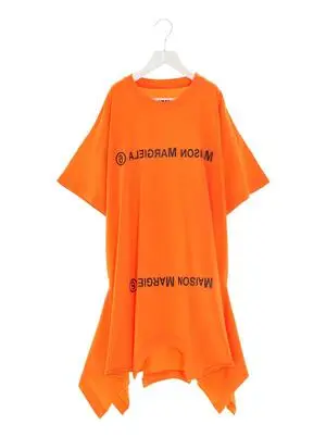 MAISON MARGIELA Logo Printed T-shirt Dress - Orange
