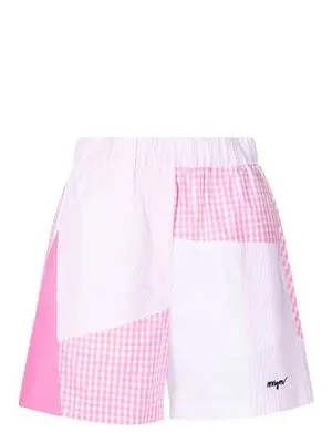 MSGM Patchwork Elasticated Shorts - Pink