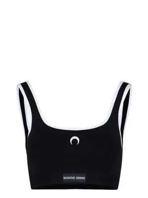 MARINE SERRE Logo Bra - Black