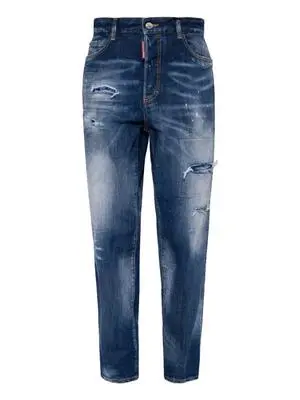 Dsquared2 Distressed High-waisted Jeans - Blue