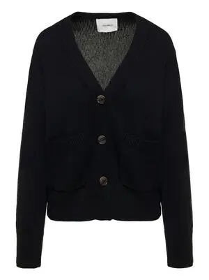 LISA YANG Rib Knitted Cardigan - Black