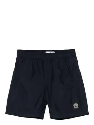 Stone Island Logo Patch Shorts - Blue