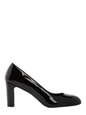 STUART WEITZMAN Almond Toe Block Heel Pumps - Black