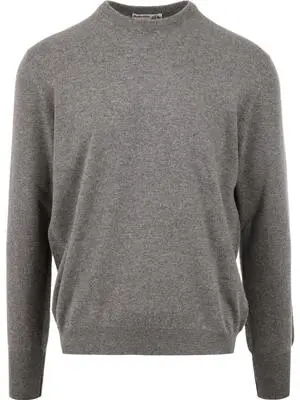 BALLANTYNE Round Neck Long Sleeve Sweater - Gray