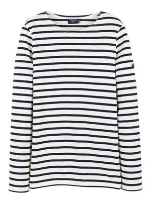 Saint James Striped Crewneck T-shirt - White