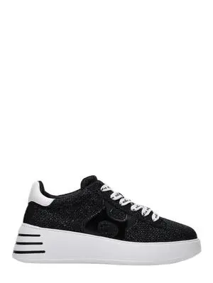 Hogan Crystal-embellished Lace-up Low-top Sneakers - Black