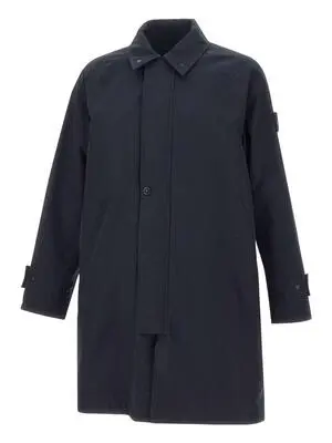 Stone Island Long-sleeved Casual Jacket With Classic Collar - Blue