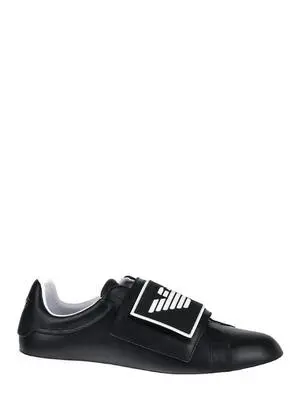 Emporio Armani Logo Velcro Sneakers - Black