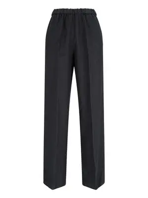 Aspesi Elasticated Straight-leg Trousers - Black