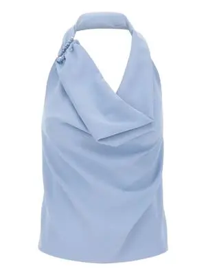 KAOS KAOS Draped Halterneck Top With Metal Buckle Detail