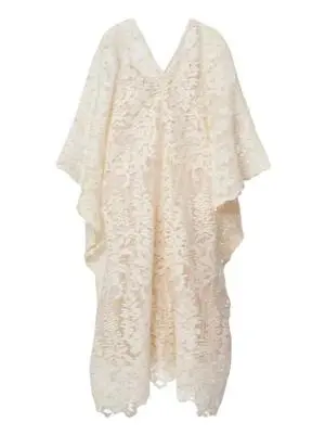 Oscar De La Renta Guipure Lace Kaftan - Nude