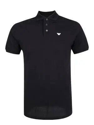 Emporio Armani Logo Lapel Polo Shirt - Black