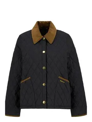 Barbour Quilted Cropped Jacket With Classic Collar - Black