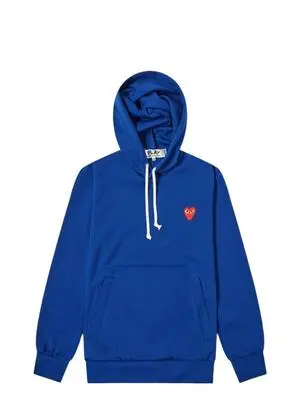 Play Comme Des Garcon Logo Hooded Sweater - Blue