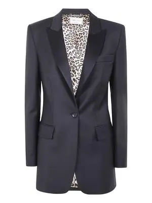 Blumarine Single-breasted Tailored Blazer With Notched Lapel - Black