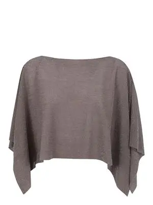 D.exterior Metallic Knit Cape - Gray