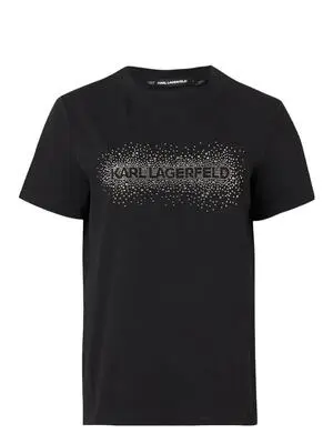 Karl Lagerfeld Rhinestone Embellishment Crewneck T-shirt - Black
