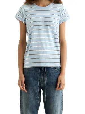 Rag & Bone Slub Stripe T-shirt - Light Blue
