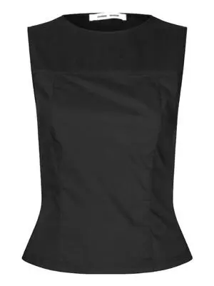 SAMSOE SAMSOE Sleeveless Vest With Curved Hem - Black