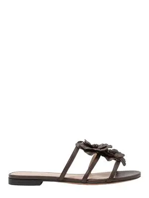 TWINSET Floral Strap Flat Sandals - Multicolor