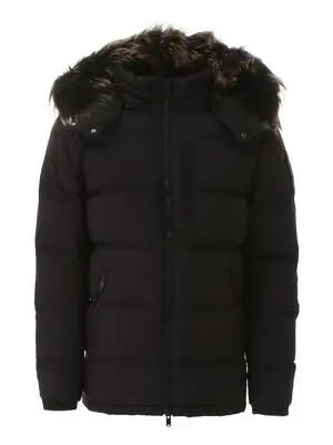 Moose Knuckles Southdale Fur Trimmed Hooded Puffer Jacket - Black