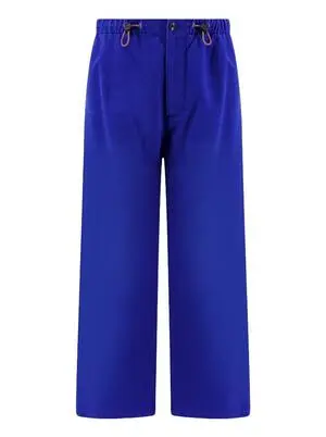 Gucci Military Twill Cotton Logo Embroidery Pants - Blue