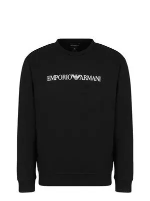 Emporio Armani Logo Crewneck Sweatshirt - Black