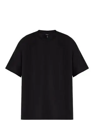 THEORY Theory Crewneck Cotton T-Shirt With Logo Detail