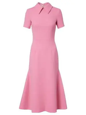 EMILIA WICKSTEAD Wool Crêpe Midi Dress - Pink