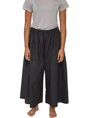 BASERANGE Elasticated Wide Leg Trousers - Black
