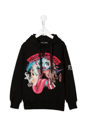 VISION OF SUPER Logo Hooded Sweater - Black
