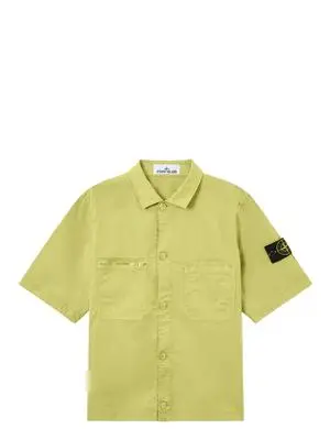 Stone Island Comfort-fit Short-sleeve Overshirt With Multiple Chest Pockets - Fern