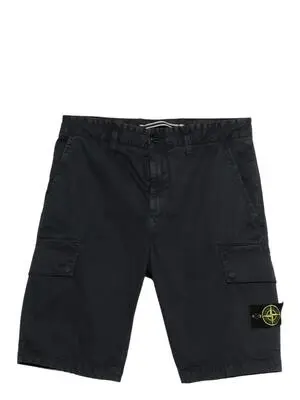 Stone Island Belt Loops Patch Pocket Shorts - Blue
