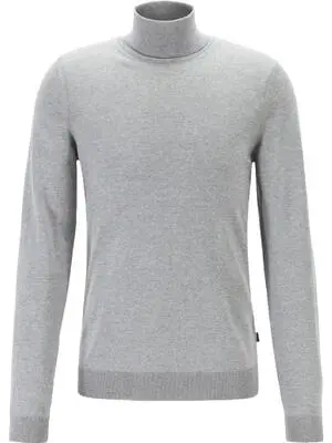HUGO BOSS Hugo Boss Grey High-Neck Knitted Pullover