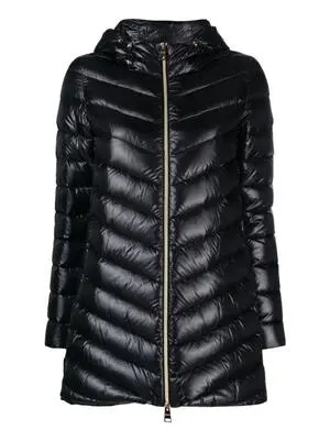 Herno Quilted Hooded Zip-up Puffer Jacket - Black