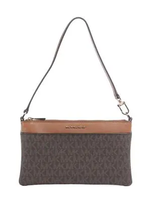 Michael Kors Jet Set Medium Signature Logo Wristlet Clutch Bag - Black