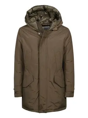 Woolrich Zip-up Hooded Parka - Brown