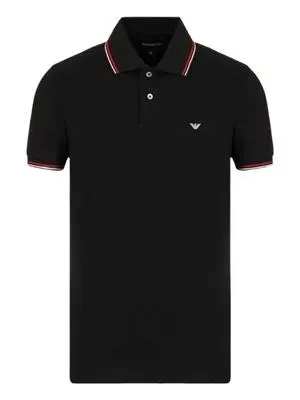 Emporio Armani Logo Detailed Short-sleeved Polo Shirt - Black
