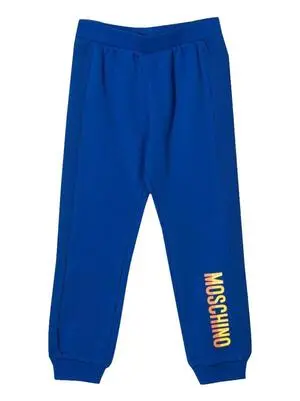Moschino Print Cotton Track Pants - Blue